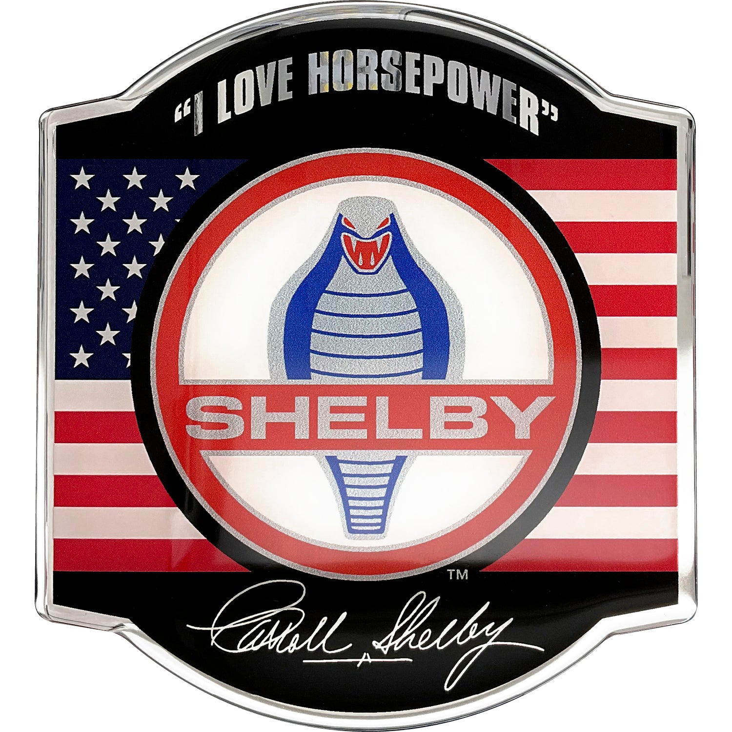 Shelby Cobra Medallion Logo Car Decal - Classic Red, White and Blue Sy ...