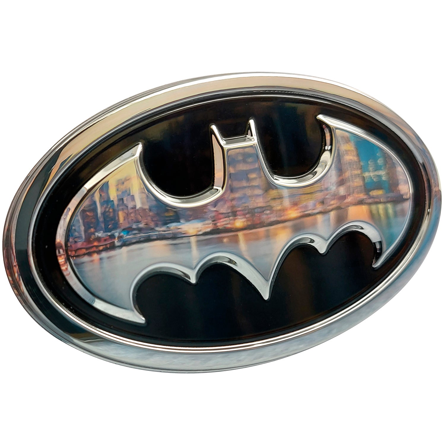 Batman 1989 Logo 3D Car Badge (Black and Chrome) – Fan Emblems