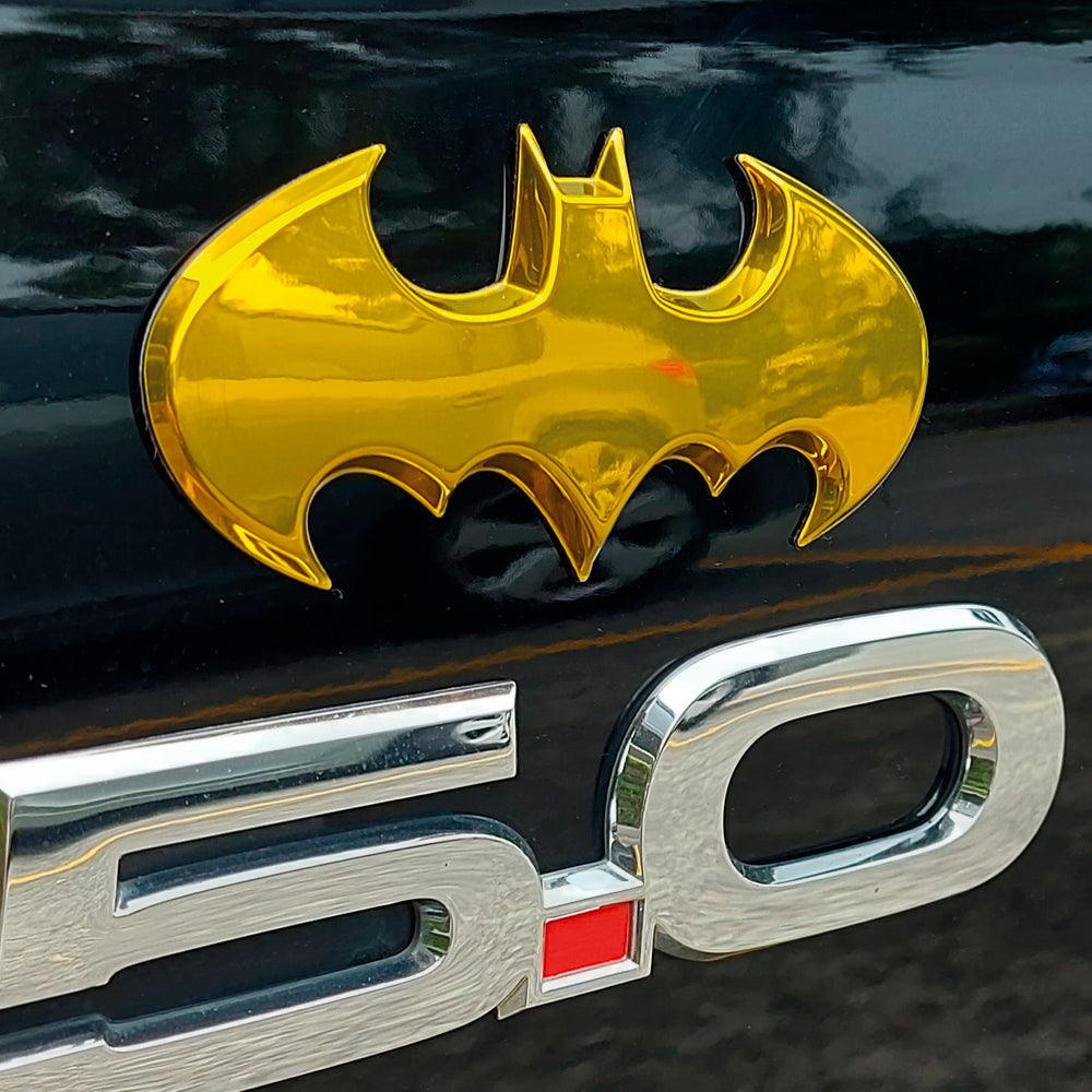 Batman 1989 Batwing 3D Car Badge (Yellow Chrome) – Fan Emblems