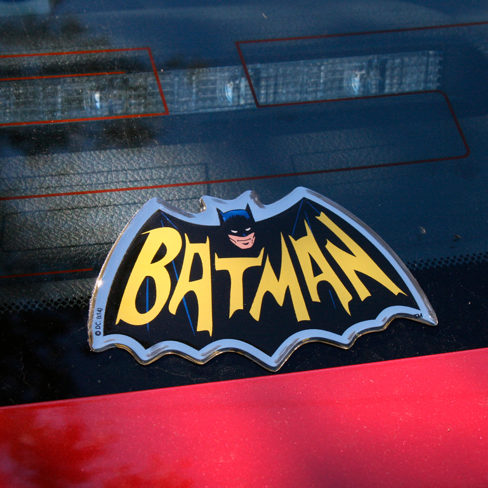 Fan Emblems Batman Domed Chrome Car Decal - 1966 Logo