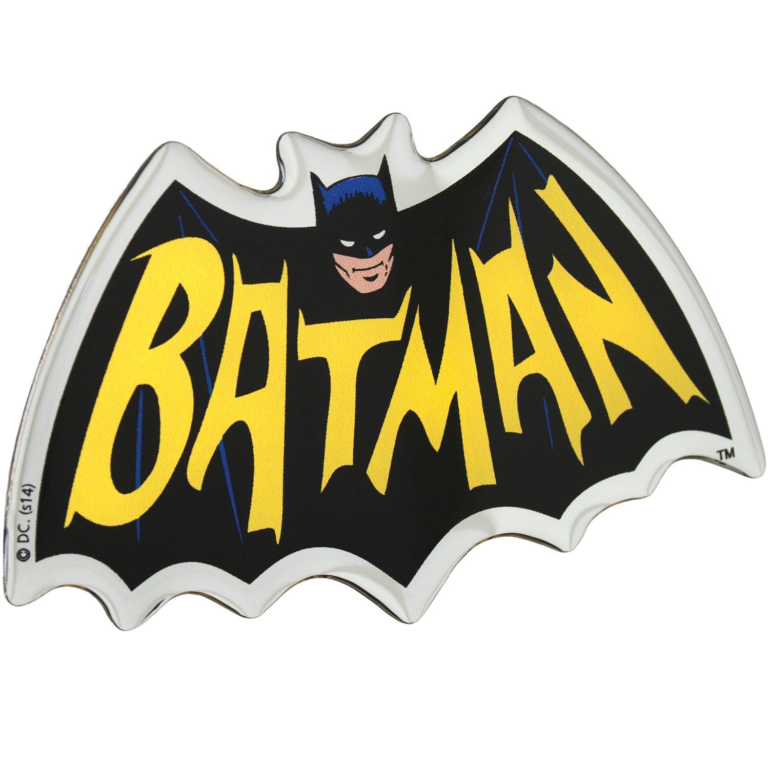 Fan Emblems Batman Domed Chrome Car Decal - 1966 Logo